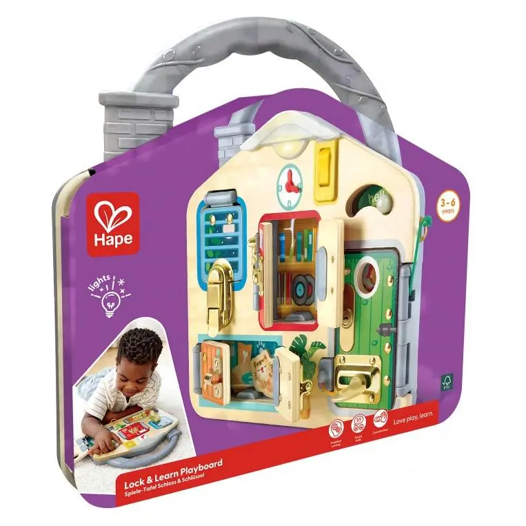 Hape® LOCK & LEARN PLAYBOARD – Mini Village Kids